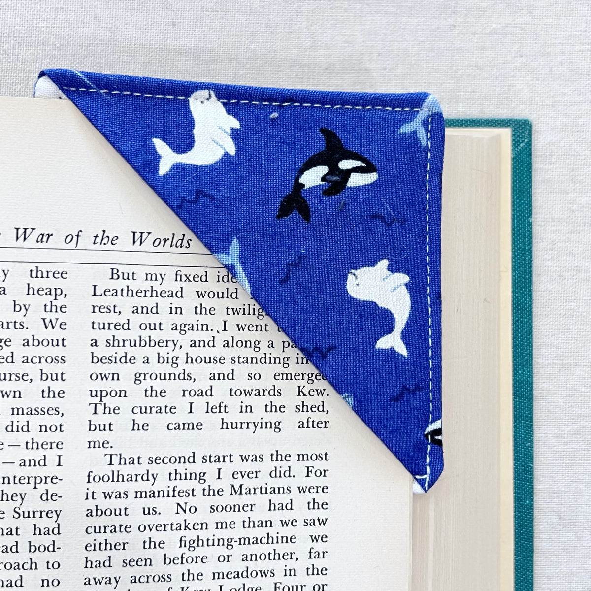 Tossed Orca on Purple Corner Bookmark – Evercoast Handmade